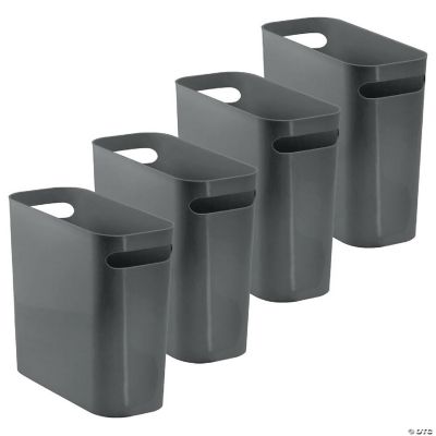 mDesign Plastic Small 1.5 Gallon/5.7 Liter Trash Can, Handles, 4 Pack ...