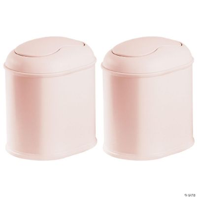mDesign Mini Trash Can with Swing Lid for Bathroom Vanity, 2 Pack ...
