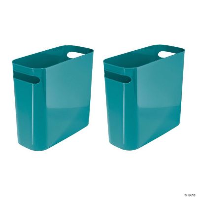 mDesign Plastic Small 1.5 Gallon/5.7 Liter Trash Can, Handles, 2 Pack ...