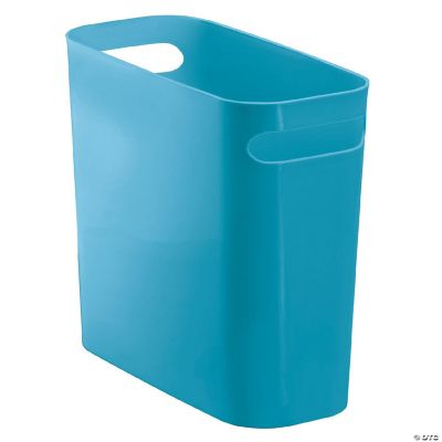 mDesign Plastic Small 1.5 Gallon/5.7 Liter Trash Can with Handles ...