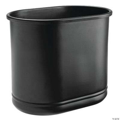 mDesign Small Metal Oval 2.5 Gallon Bathroom Trash Can Wastebasket ...