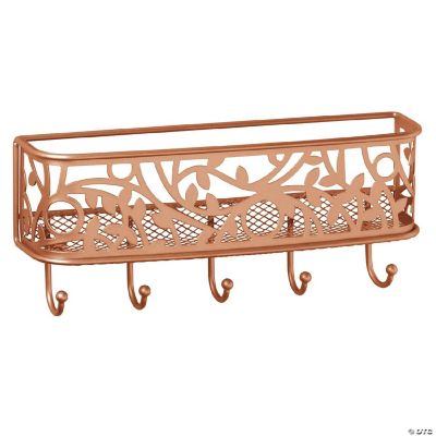mDesign Metal Wall Mount Entryway Storage, Mail Sorter Basket - Copper