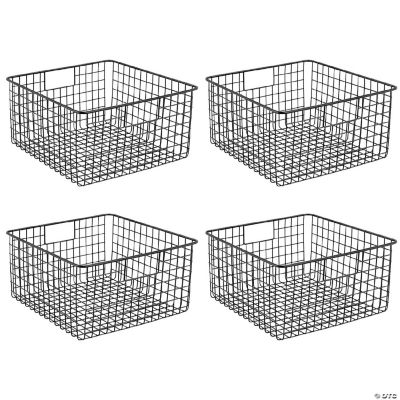 mDesign Metal Wire Food Organizer Basket with Built-In Handles - 4 Pack ...