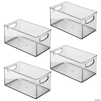 mDesign Plastic Rectangular Drawer Organizer Bin w/ Handles, 4 Pack ...