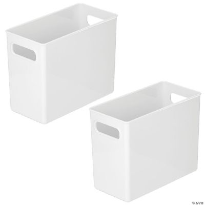 mDesign Tall Plastic Desk Organizer Office Bin with Handles - 2 Pack ...