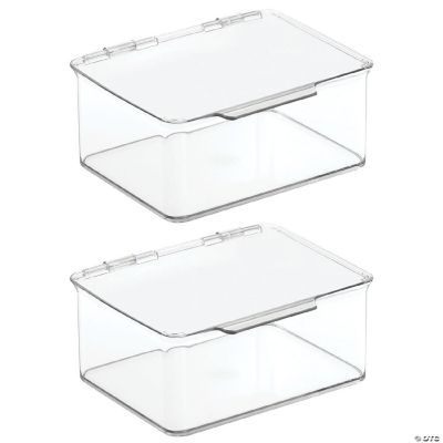 mDesign Kitchen Pantry/Fridge Storage Organizer Box - Hinge Lid, 2 Pack ...