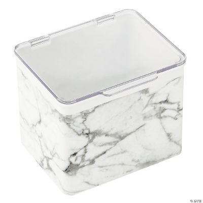 mDesign Plastic Bathroom Vanity Storage Organizer Box with Hinged Lid ...