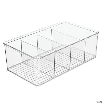 mDesign Divided Storage Containers - Clear Plastic Organizer Bins ...