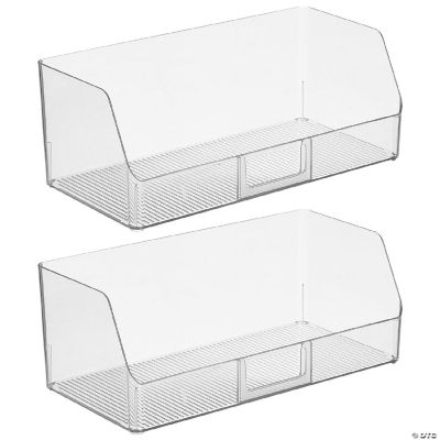 mDesign Wide Plastic Food Storage Bin, Label Holder, 5.38" Width, 2 ...
