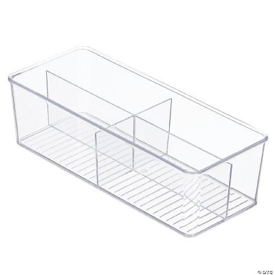 mDesign Plastic Kitchen Cabinet Divided Storage Organizer Bin, 4 ...