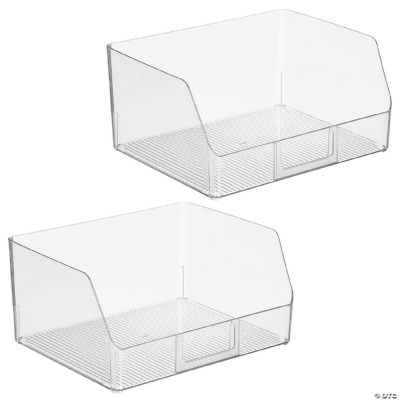 mDesign Wide Plastic Food Storage Bin, Label Holder - 12" Width - 2 ...