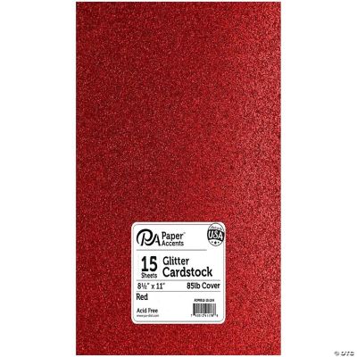 Glitter Cardstock - 8 1/2 x 11 in. - #G04 Red 15 pc.