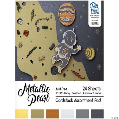 Paper Accents Cardstock Pad - 12 x 12 in. - Pearlized Metallics 24 pc.