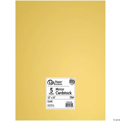 Mirror Cardstock - 12 x 12 in. - #808 Gold 5 pc. | Oriental Trading