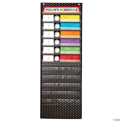 Carson Dellosa Education Deluxe Scheduling Gold Polka Dot Pocket Chart