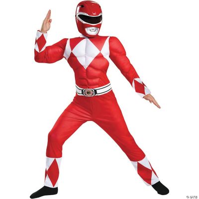Boy's Classic Muscle Mighty Morphin Power Rangers™ Red Ranger Costume ...