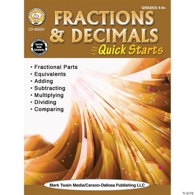 Mark Twain Media Fractions and Decimals Quick Starts Workbook