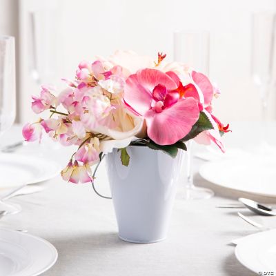 Medium White Metal Pails - 12 Pc. | Oriental Trading