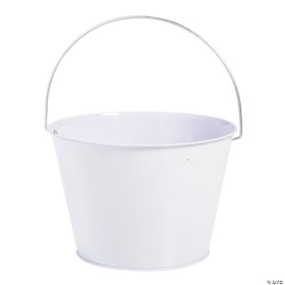 Large Galvanized White Pail | Oriental Trading