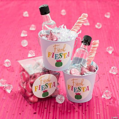 Final Fiesta Bachelorette Party Favor Stickers & Containers Kit - 39 Pc ...