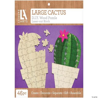 Leisure Arts Wood Puzzle Large Cactus
