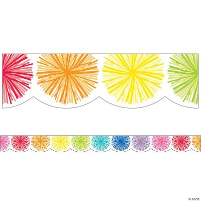 Schoolgirl Style Poms Scalloped Borders