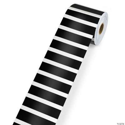 Black and White Vertical Stripes Rolled Straight Bulletin Board Borders ...