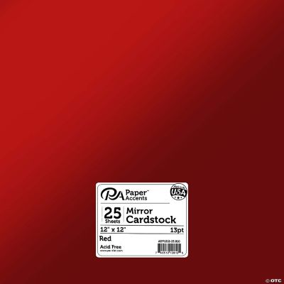 Paper Accents Cardstock Mirror 12x12 13pt Red 25pc | Oriental Trading