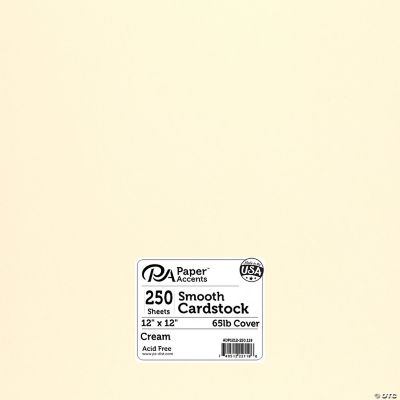 Paper Accents Cardstock 12"x12" Smooth 65lb Cream 250pc