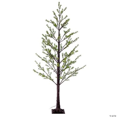 Vickerman 7' Green Mini Pine Twig Tree, Warm White 3mm Wide Angle LED ...