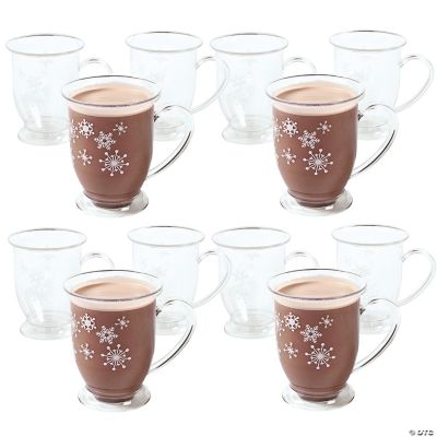 Bulk 60 Ct. Winter Retreat Snowflake Clear Plastic Mugs - Discontinued