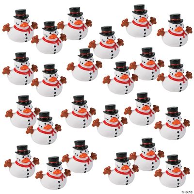 2" Bulk 120 Pc. Snowman with Hat & Scarf White Rubber Ducks | Oriental ...