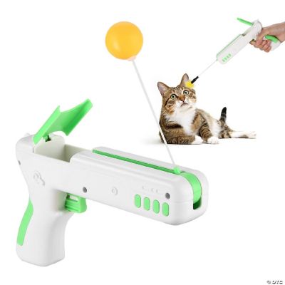 Interactive Cat Toy Gun Shape Toy with Ball & Feather, Indoor Exercise ...