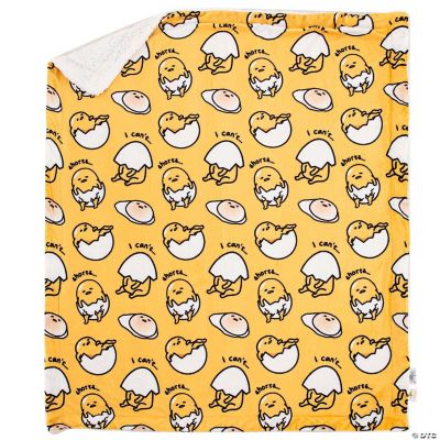Sanrio Gudetama Shell Shorts Silk-Touch Sherpa Throw Blanket 50 x 60 Inches