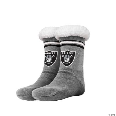 NFL Footy Sherpa Sock Slippers - Raiders (Women's 6-10) | Oriental Trading