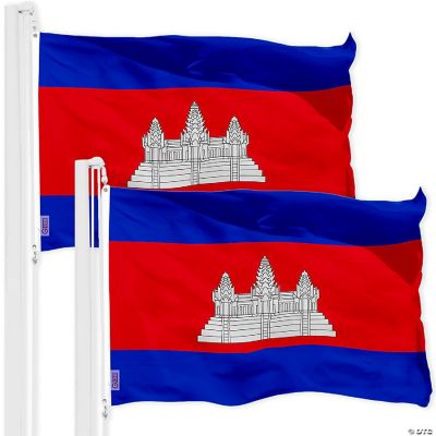 G128 2 Pack 3x5 Ft Printed 150D Polyester Cambodia Khmer Flag ...