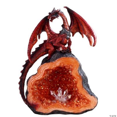 FC Design 7.5"H Medieval Red Volcano Dragon Guarding Faux Crystal Cave ...