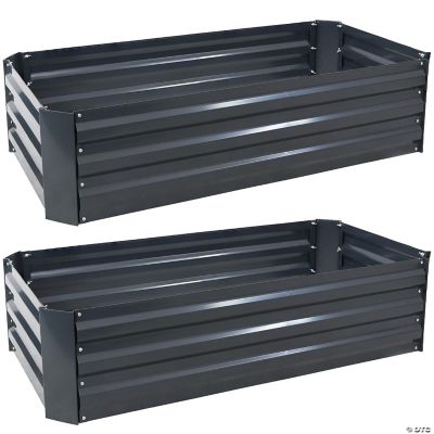 Sunnydaze Hot Dip Galvanized Steel Raised Garden Beds for Plants ...