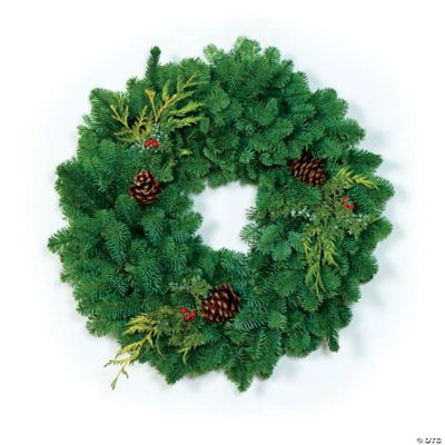 Alpine Farms 26" Fresh Deluxe Noble Fir Wreath, Set of 6