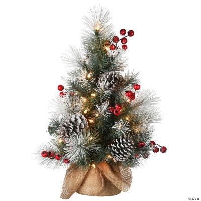 National Tree Company 2 ft. Snowy Glacier Pine Tree with Battery ...