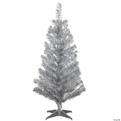 National Tree Company 3 ft. Silver Tinsel Tree