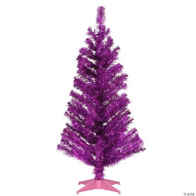 National Tree Company 3 ft. Purple Tinsel Tree | Oriental Trading