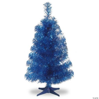 National Tree Company 3 ft. Blue Tinsel Tree