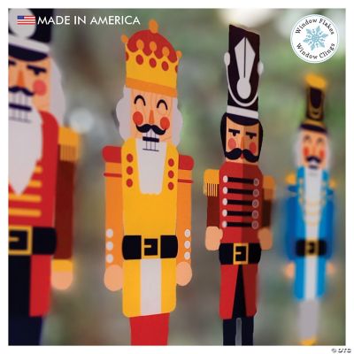 WINDOW FLAKES SET OF 5 SMALL CHRISTMAS NUTCRACKER WINDOW CLINGS VINYL ...
