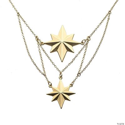 Marvel Captain Marvel Logo Gold 2 Tiered Pendant Necklace