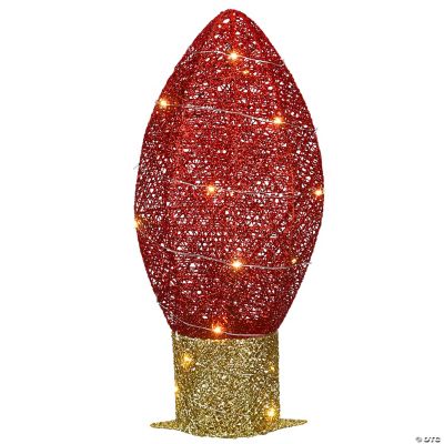 National Tree Company 20" Pre-Lit Red Christmas Light Bulb Decoration ...
