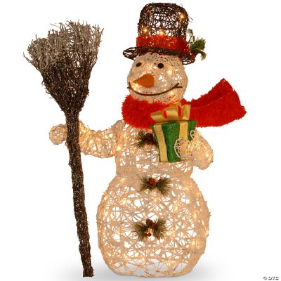 National Tree Company 27" Pre-Lit White Rattan Snowman