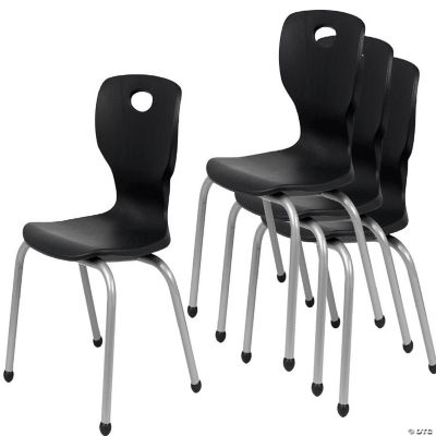 Bintiva ZUUL Series School Student Stack Chair - 16" Black - Pack of 4 ...