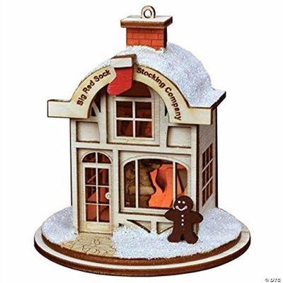 Old World Christmas Ginger Cottages Wooden Ornament, Big Red Sock ...