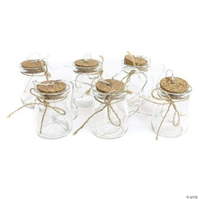 Alpine Clear Glass Jar Light Decor w 3 LED Lights and Timer Set of 6